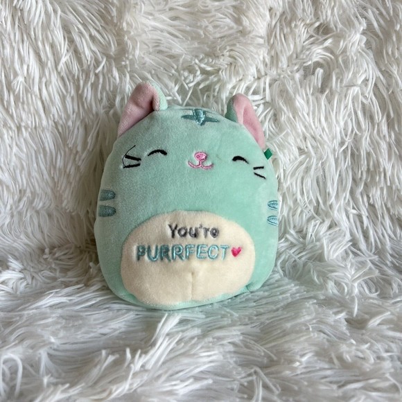 N/A | Toys | Squishmallow Jules Aqua Teal Cat Kitten Youre Purrfect Plush 45 | Poshmark
